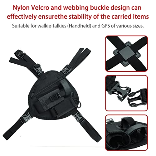 ABBREE Radio Chest Harness Holder Adjustable Shoulder Chest Front Pack Two Way Radio Pouch Holster Vest Rig Walkie Talkie Case for Arcshell Retevis Baofeng UV-5R/5G UV-82 BF-888S ST20