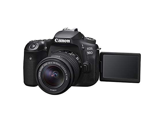 Canon DSLR Camera [EOS 90D] with EF-S 18-55 is STM Lens Kit, Built-in Wi-Fi, Dual Pixel CMOS AF and 3.0-inch Vari-Angle Touch Screen, Black