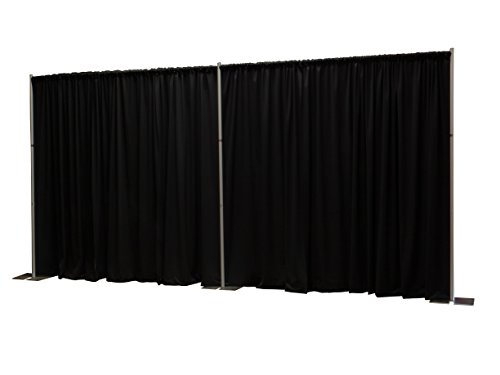 OnlineEEI, Portable Pipe and Drape Backdrop Kit, 8ft x 20ft Breakapart, Black Drapes (BBD9990820CDPR750)