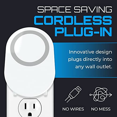 Magnetic Plug-in Wireless Charger - Cordless Charging Station with Fast Charge - Universal Phone Charger Pad for Qi Enabled Compatible w/iPhone 11, 12, 13, Pro & Max, Apple (2 Pack White)
