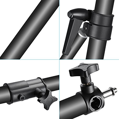 Neewer Wall Mounting Boom Arm with Triangle Base for Photography Studio Video Strobe Light Monolight Softbox Umbrella Reflector, 180 Degree Rotation, Max Length 66.5 inches/169centimeters (Black)