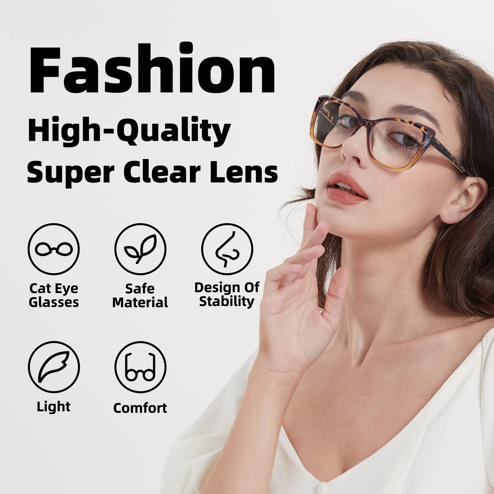 Autojouls 3-Pack Reading Glasses for Women，Oprah Style Frame Spring Hinge Clear Lens Readers Glasses, Black BlackPink Transparent 2.5 x