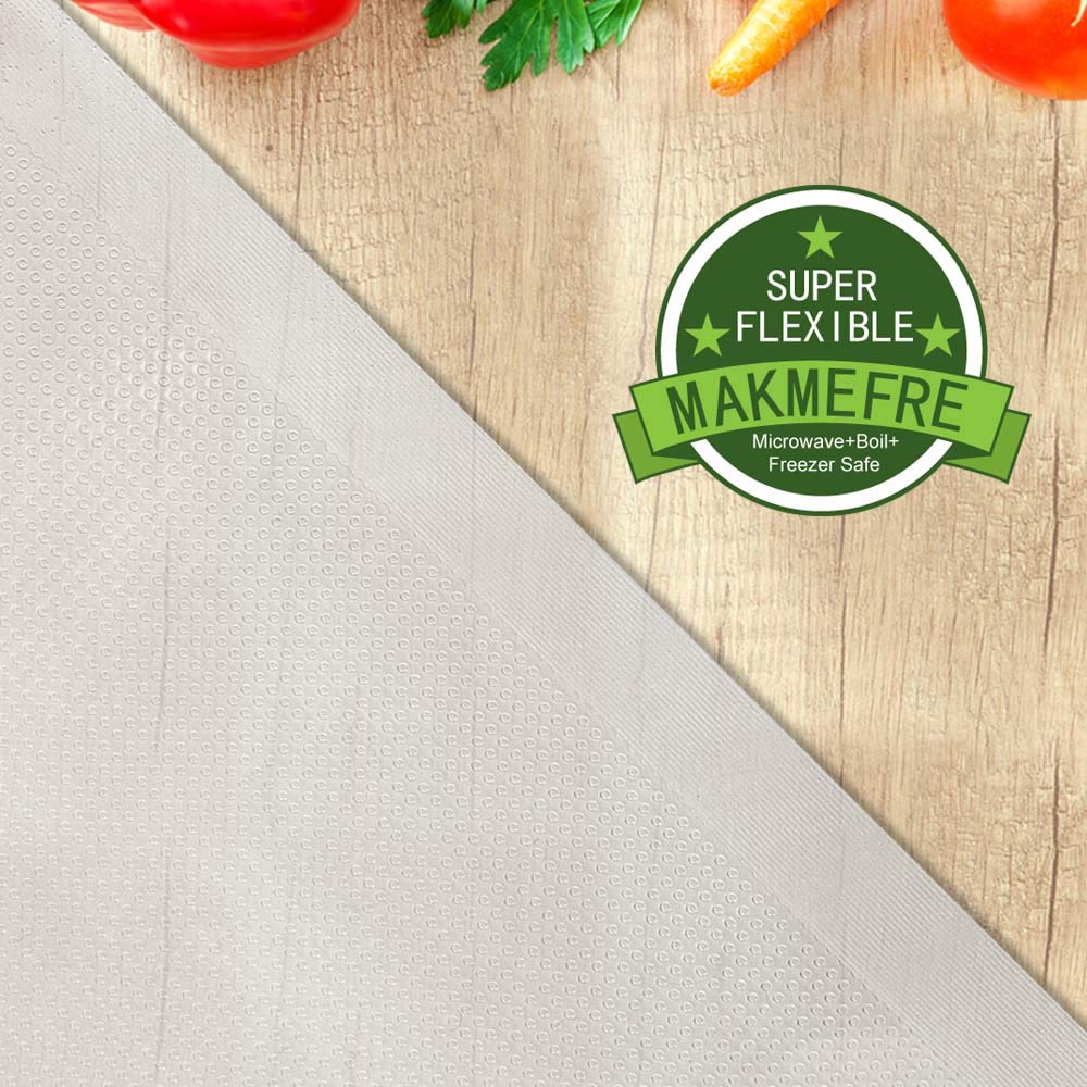 MakMeFre 3 Pack 11"x20'(3Rolls)Vacuum Sealer Bags Rolls for Food ,Commercial Grade, BPA Free,Puncture Prevention,Great for Sous Vide Cooking