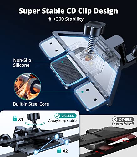 VICSEED ๐ ๐ถ๐น๐ถ๐๐ฎ๐ฟ๐-๐๐ฟ๐ฎ๐ฑ๐ฒ ๐ฆ๐๐๐ฟ๐ฑ๐ Phone Mount for Car, ๐จ๐ฝ๐ด๐ฟ๐ฎ๐ฑ๐ฒ๐ฑ ๐๐ป๐๐ถ ๐ฆ๐ต๐ฎ๐ธ๐ฒ CD Slot & Air Vent Thick Case Friendly Car Phone Holder Mount Fit for iPhone 14 13 All Phones