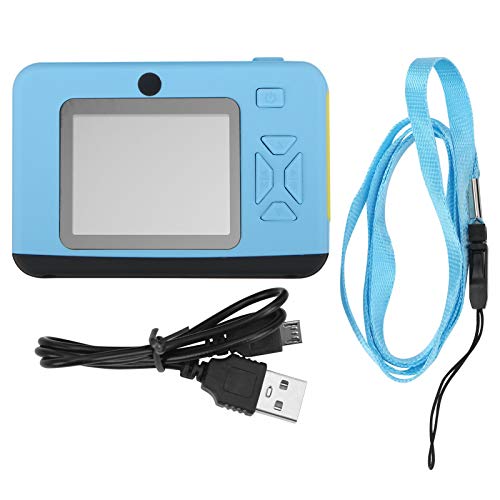 Okuyonic Children Camera, 20MP HD Children Video Camera Anti‑Drop Cute Look IPS Screen for Home(Blue)