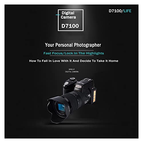 Camera 24X Optical Zoom HD Digital Camera D7100 33Million Pixel Auto Focus Professional DSLR Video Camera Three Lens Outdoor Digital Camera (Size : Standard, Color : D7100 US)