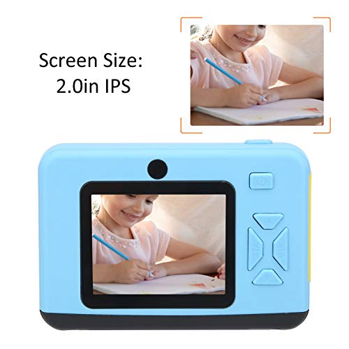 Okuyonic Children Camera, 20MP HD Children Video Camera Anti‑Drop Cute Look IPS Screen for Home(Blue)