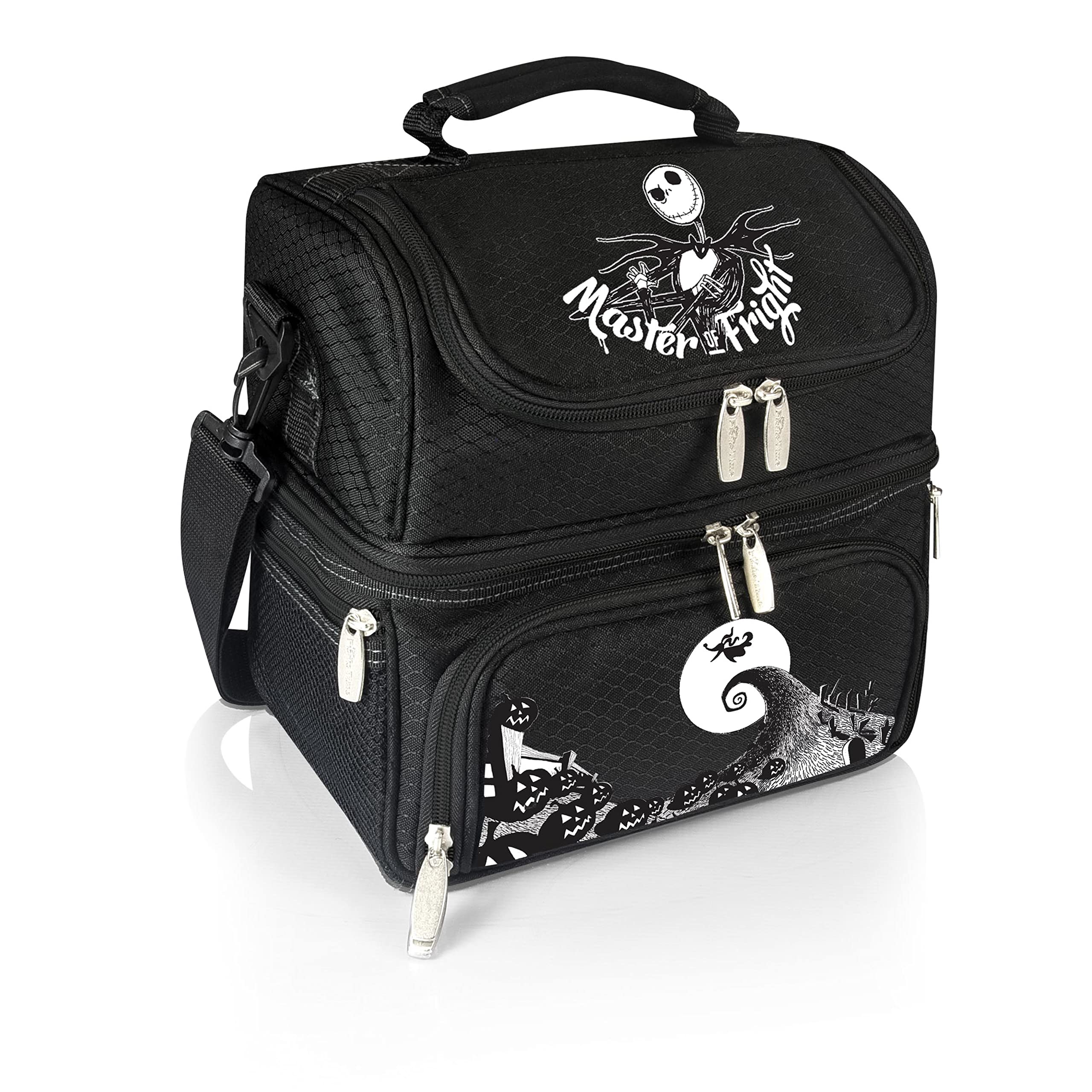 ONIVA - a Picnic Time brand - Disney Nightmare Before Christmas Jack Pranzo Lunch Bag - Insulated Lunch Box with Picnic Set - Lunch Cooler Bag, (Black)