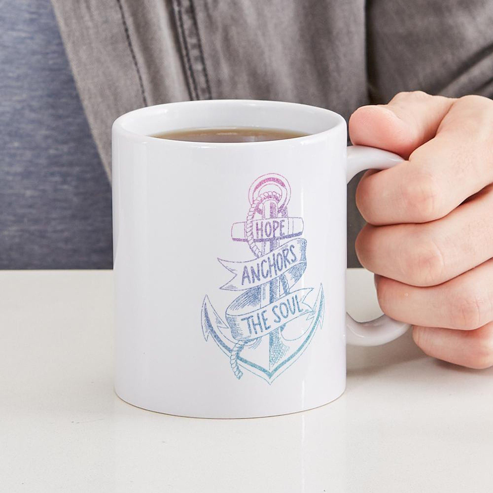 CafePress Hope Anchors The Soul Mugs Ceramic Coffee Mug, Tea Cup 11 oz