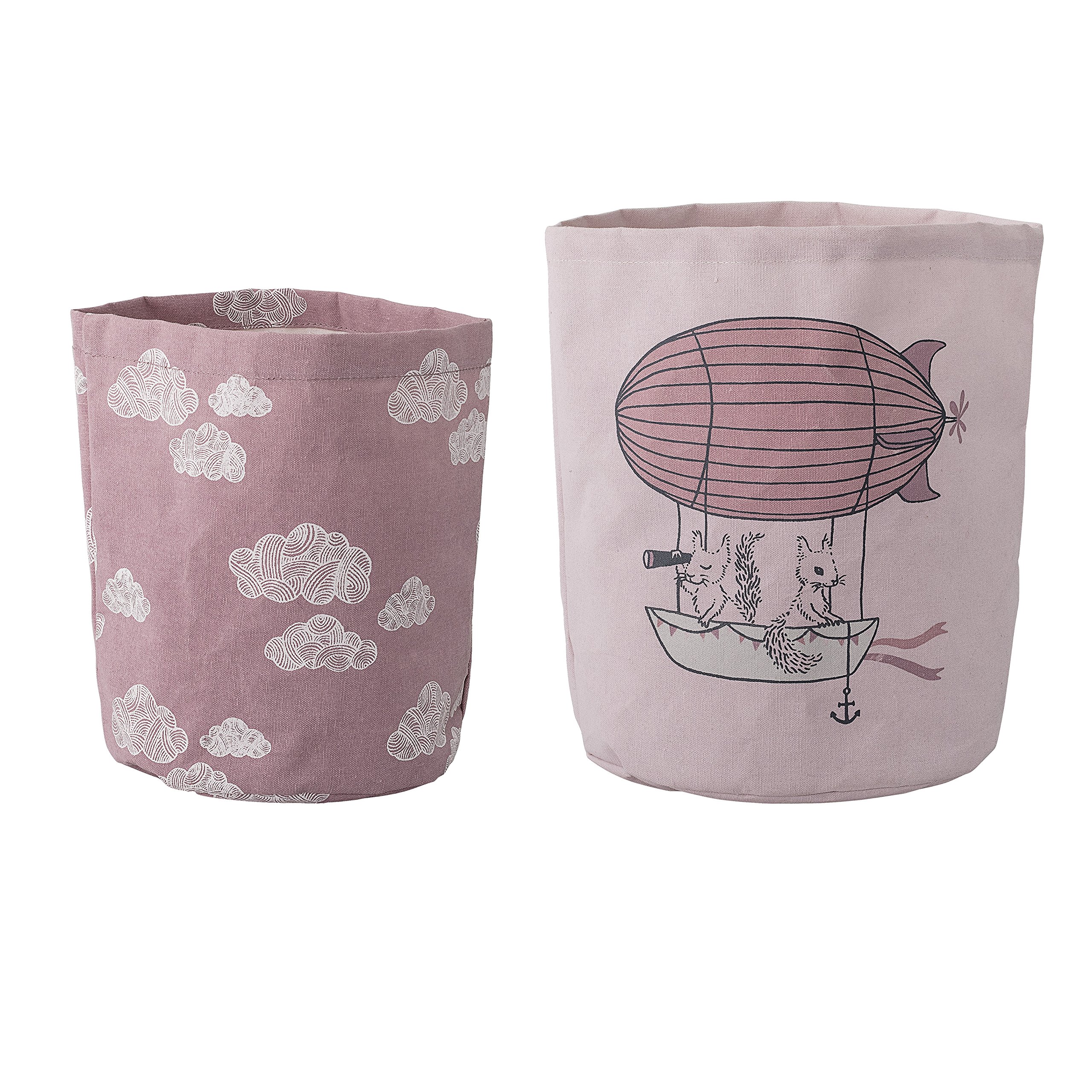 Bloomingville Cotton & Polyester Storage Bags, Rose, Set of 2