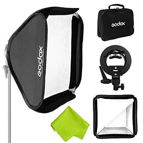 Godox 32"x 32" 80cmx80cm Foldable Universal Softbox with S-Type Speedlite Bracket for Flash Bowens Elinchrom Mount Accessories Direction Adjustable