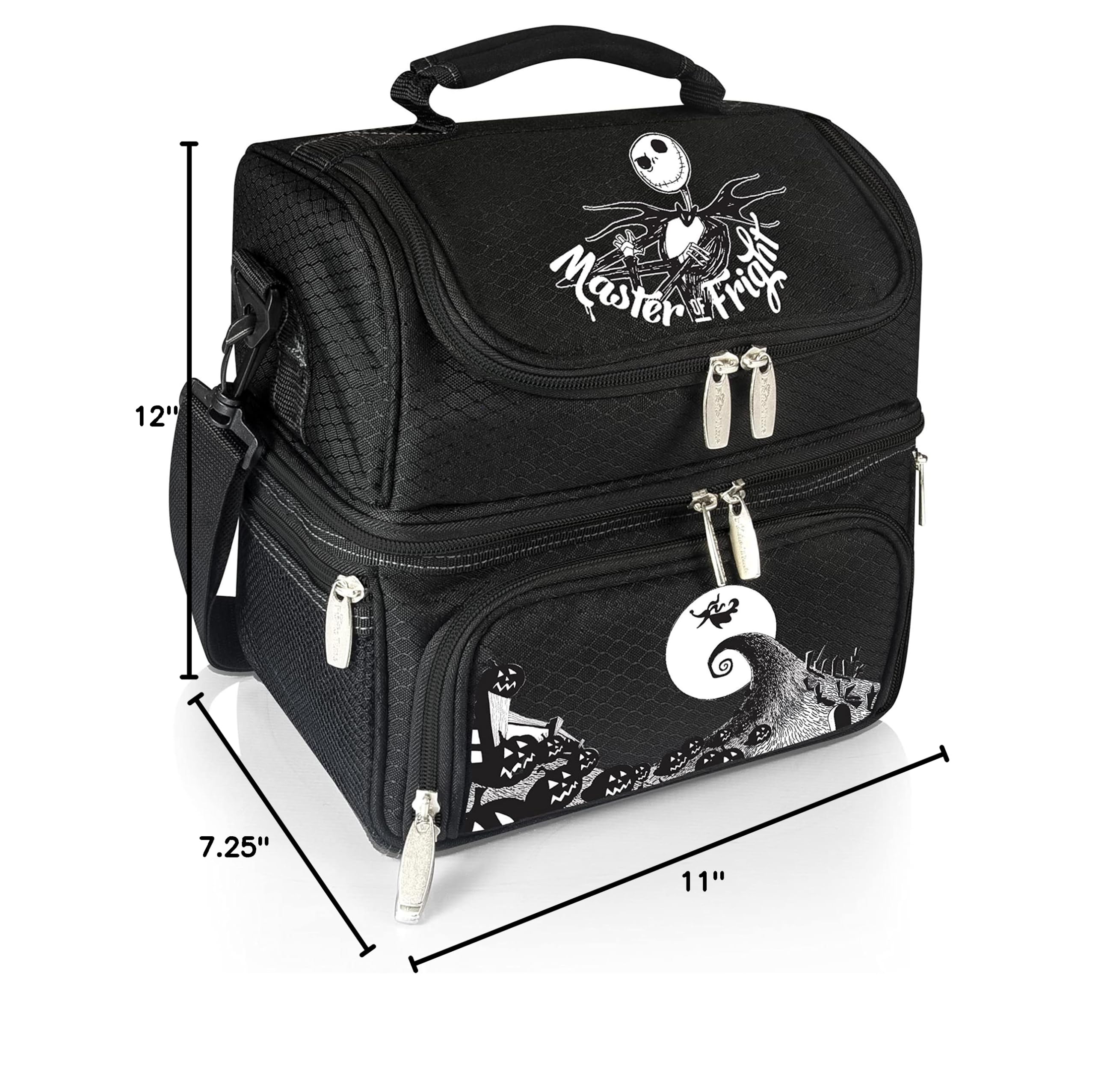 ONIVA - a Picnic Time brand - Disney Nightmare Before Christmas Jack Pranzo Lunch Bag - Insulated Lunch Box with Picnic Set - Lunch Cooler Bag, (Black)