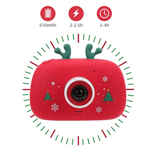 Shanrya Kids Toy, Small Portable Kid Camera Christmas Style for Outdoor for Indoor