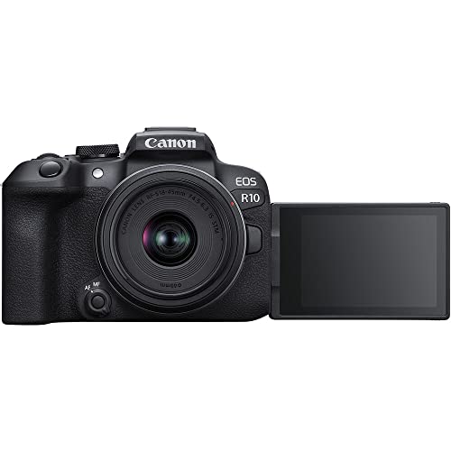Canon EOS R10 Mirrorless Camera (5331C002) + 4K Monitor + Rode VideoMic + Sony 64GB Tough SD Card + Bag + Charger + 3 x LPE17 Battery + Card Reader + LED Light + Corel Photo Software + More (Renewed)