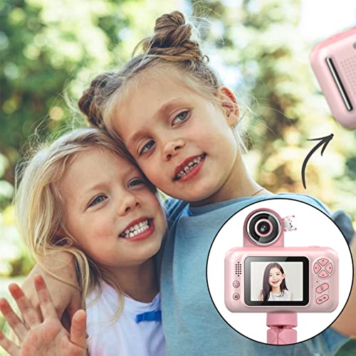 Digital Mini Camera, 2.4in IPS HD Screen Video 180 Degree Angles Kids Camera for 3 to 12 Years Old for Kids Gifts