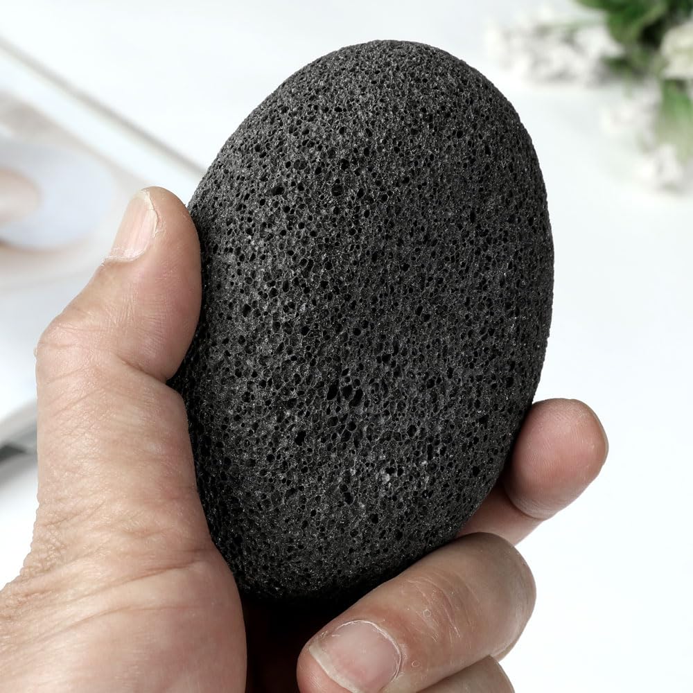 2PCS Natural Foot Pumice Stone for Feet, Borogo Lava Pedicure Tools Hard Skin Callus Remover for Feet and Hands - Remove Dead Skin, Heels, Elbows