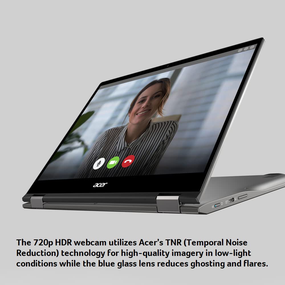 Acer Chromebook Spin 513 Convertible Laptop | 13.5" 2256x1504 Gorilla Glass Touch | MediaTek Kompanio 1380 Octa-Core CPU | 8GB LPDDR4X | 128GB eMMC | WiFi 6 | Backlit KB | Chrome OS | CP513-2H-K62Y