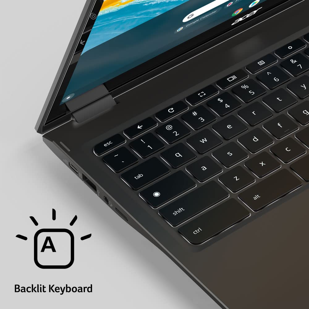 Acer Chromebook Spin 513 Convertible Laptop | 13.5" 2256x1504 Gorilla Glass Touch | MediaTek Kompanio 1380 Octa-Core CPU | 8GB LPDDR4X | 128GB eMMC | WiFi 6 | Backlit KB | Chrome OS | CP513-2H-K62Y