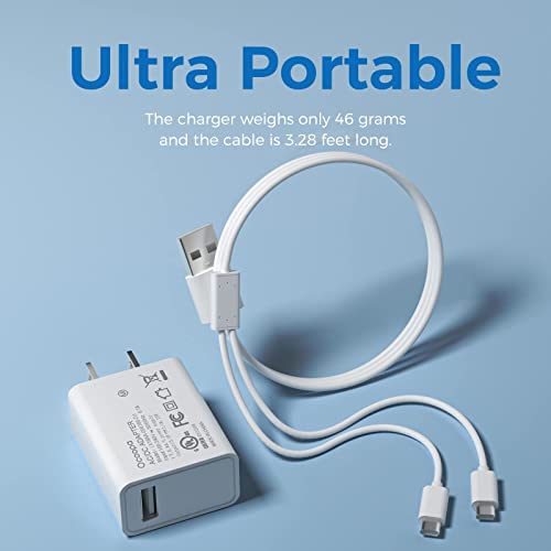 OCOOPA Hand Warmers Charger,15W Charge Adapter, 5Volt USB Wall Charger for U5S, 2-in-1 USB C Charging Cable