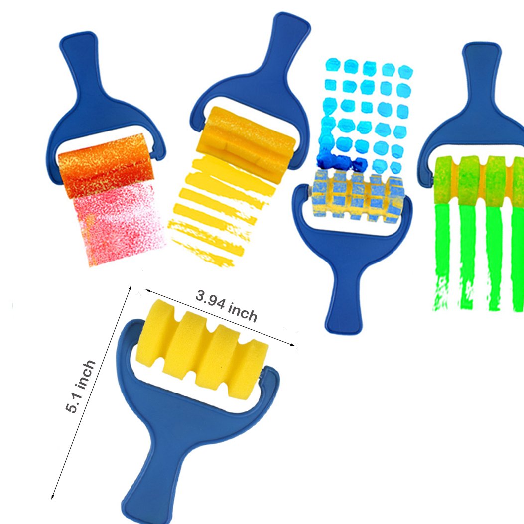 16 PCS - Paint Brushes for Kids, Artist Paint Texture Brushes - Early Learning Graffiti Paint Brush EVA Sponges Foam Painting Tools Set for Kids Painting Drawing Crafts and DIY