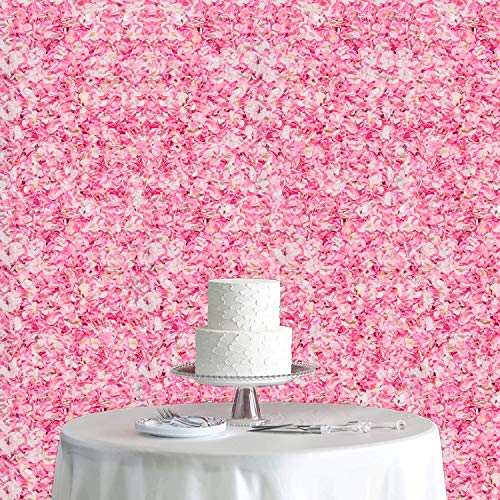 Flower Wall Panel Set, U'Artliens Artificial Wall Flower Backdrop 24x16 Inch 3D Silk Hydrangea Rose Floral Panel for Photo Background Home Party Wedding Backdrop Decoration (2pcs, Pink)