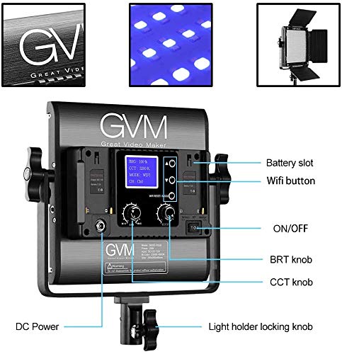 GVM RGB Led Video Light, 2PCS Video Lighting Kit with APP Control, 40W Photography Lighting Led Panel Light with 8 Kinds of The Scene Lights for Studio YouTube, 3200K-5600K, CRI 97+