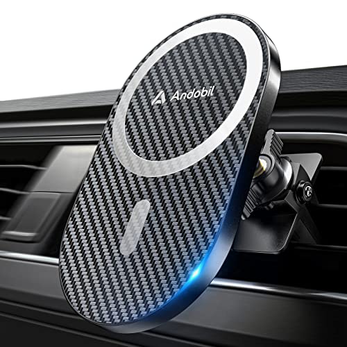 andobil Newest Magnetic Car Phone Mount Pro [Strongest Magnet, Big Phone Friendly] Ultra Stable MagSafe Car Vent Mount, Magnetic Phone Holder Car Fit for iPhone 14 13 12 Pro Max Android Samsung S23