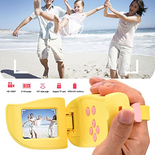 Entatial Kids Camera, 400mAh Battery Children Digital Camera Safe ABS 100° Viewing Angle for Gift for Toy(Yellow)