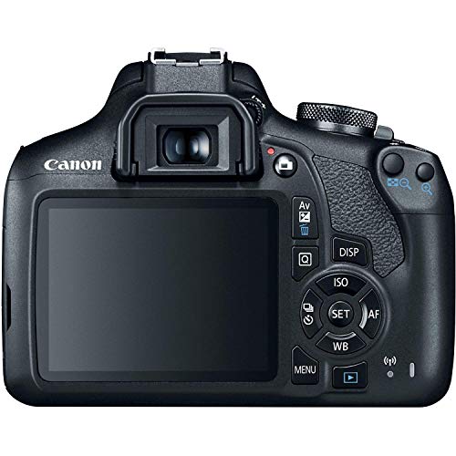 Canon EOS Rebel T7 DSLR Camera with 18-55mm and 75-300mm Lenses + Creative Filter Set, EOS Camera Bag + Sandisk Ultra 64GB Card + Cleaning Set, and More (Renewed)
