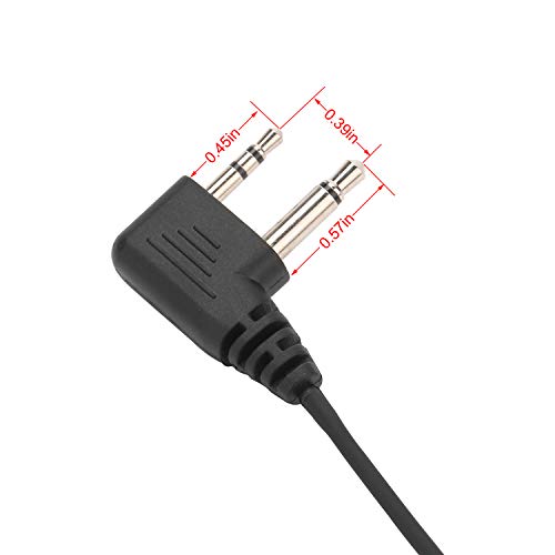Reyinl Two Way Radio Earpiece Compatible Midland Ear-Clip Headset for Midland Walkie Talkie Earpiece(2 Packs)