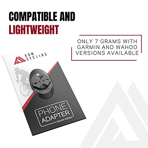 KOM Cycling Garmin Edge Universal Cell Phone Mount Adapter Attach Your iPhone or Any Smartphone to Any Garmin Bike Mount - Garmin Phone Mount Quarter Turn Adhesive Adapter
