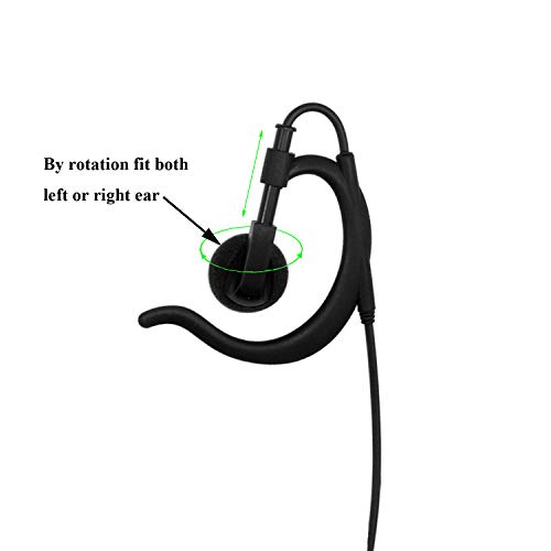 Reyinl Two Way Radio Earpiece Compatible Midland Ear-Clip Headset for Midland Walkie Talkie Earpiece(2 Packs)