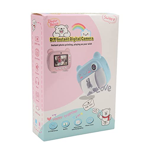 Kids Camera, 2.4inch HD Screen Children HD Camera 1050mah Battery for Gifts (Blue)