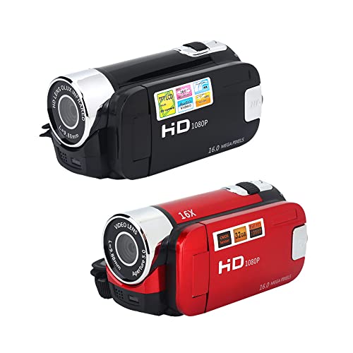 HD Digital Video Camera, 16X Digital Camera, 2.4 Inch Screen Video Camera for Kids, Beginners, Teenagers, 270 Degree Rotation, 118 x 51.5 x 58.5mm(Black)