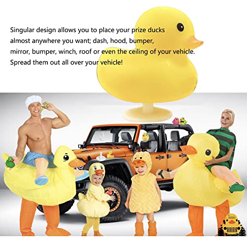 TEYOUYI 4pcs Duck Plug - Rubber Duck Mount,Flock Locker Rubber Duck Holder for Jeep Dash and Fixed Display,Gift for Jeep Lover,White(Excluding Rubber Duck) Black