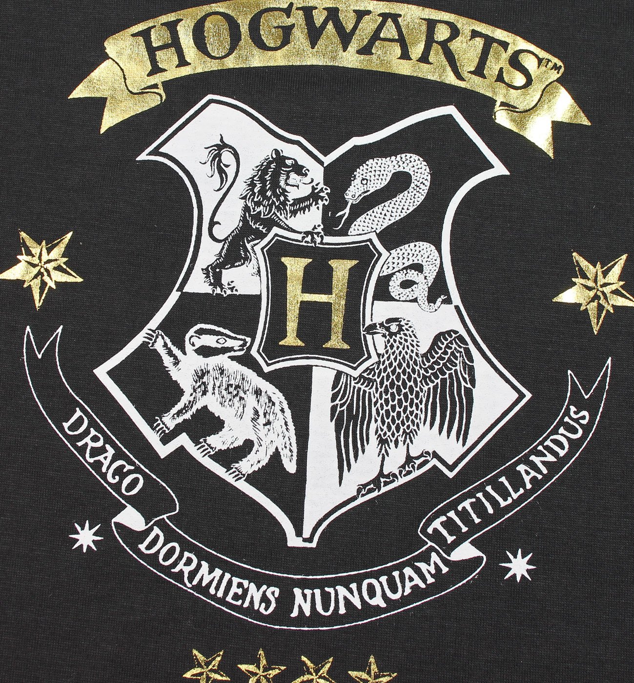 Harry Potter Boys Little Hogwarts Wizard Crest Pajama Short Set, Black 6/7