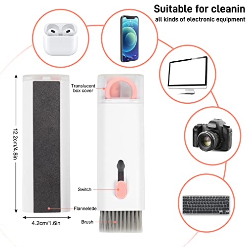Laptop Screen Keyboard Earbud Cleaner Kit for Airpods,7-in-1 Electronic Cleaner Set - with Cleaning Pen Brush Spray for Phone iPad Computer Screen/Keyboard/Headphones/Bluetooth Earphones (Pink)