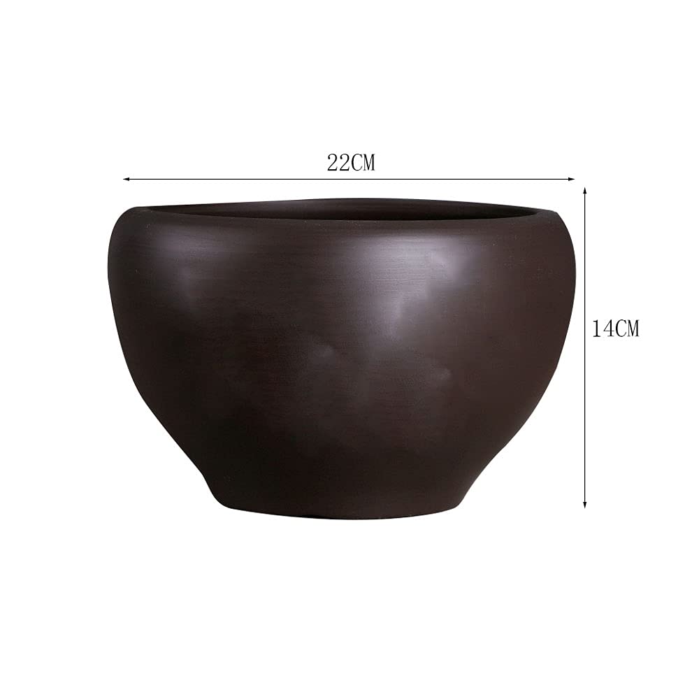 BUNCC Purple Sand Classical Succulent Plant Pot Bonsai Pots Garden Plant Flowerpot Round Ceramic Chinese Style Plant Pot Home Decor