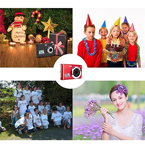 LINXHE 2.4 inch LCD HD Mini Digital Camera, Video Camera Students Cameras 21MP Compact Camera Travel,Holiday,Birthday Present for Kids/Beginners/Teens/Seniors (Color : Red)