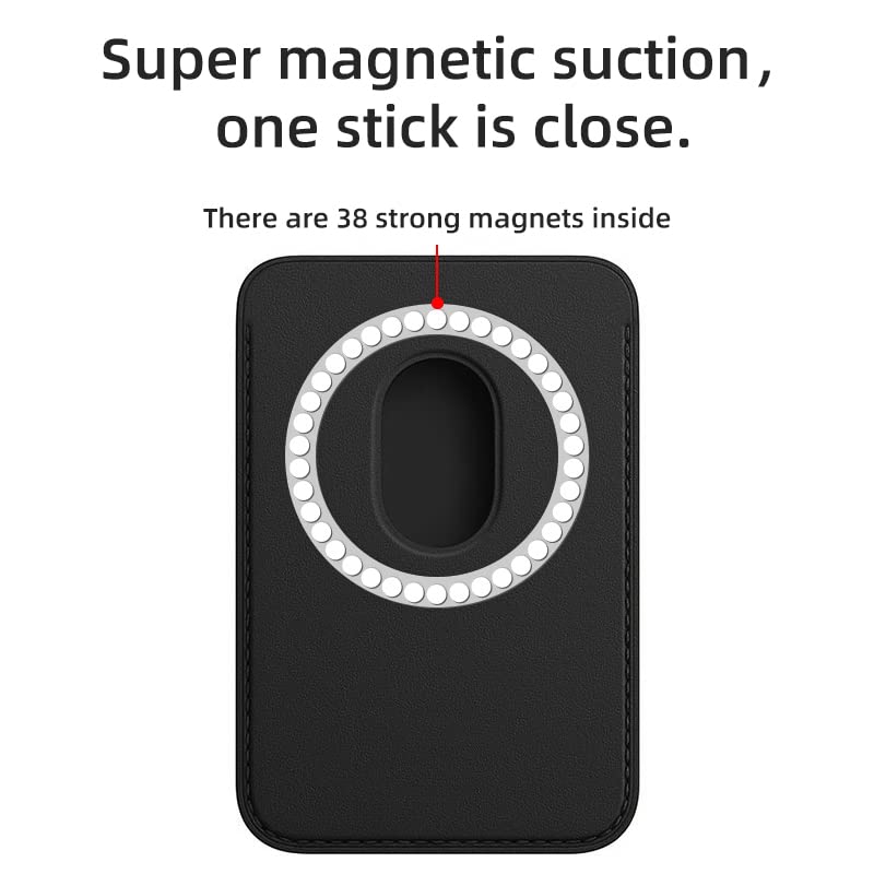 Gyizho Magnetic Card Wallet Holder with MagSafe for iPhone 14 Pro Max/14 Plus/14 Pro/14, for iPhone 13 Pro Max/13 Pro/13/13 Mini, for iPhone 12/12 Pro/12 Max/12 Mini,Midnight