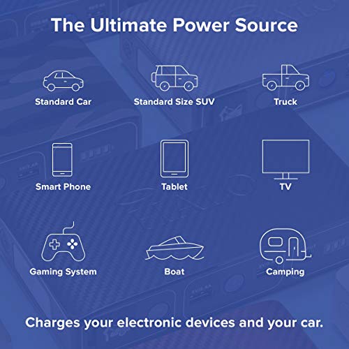HALO Bolt 58830 mWh Portable Phone Laptop Charger Car Jump Starter with AC Outlet and Car Charger - Black Graphite