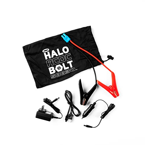 HALO Bolt 58830 mWh Portable Phone Laptop Charger Car Jump Starter with AC Outlet and Car Charger - Black Graphite