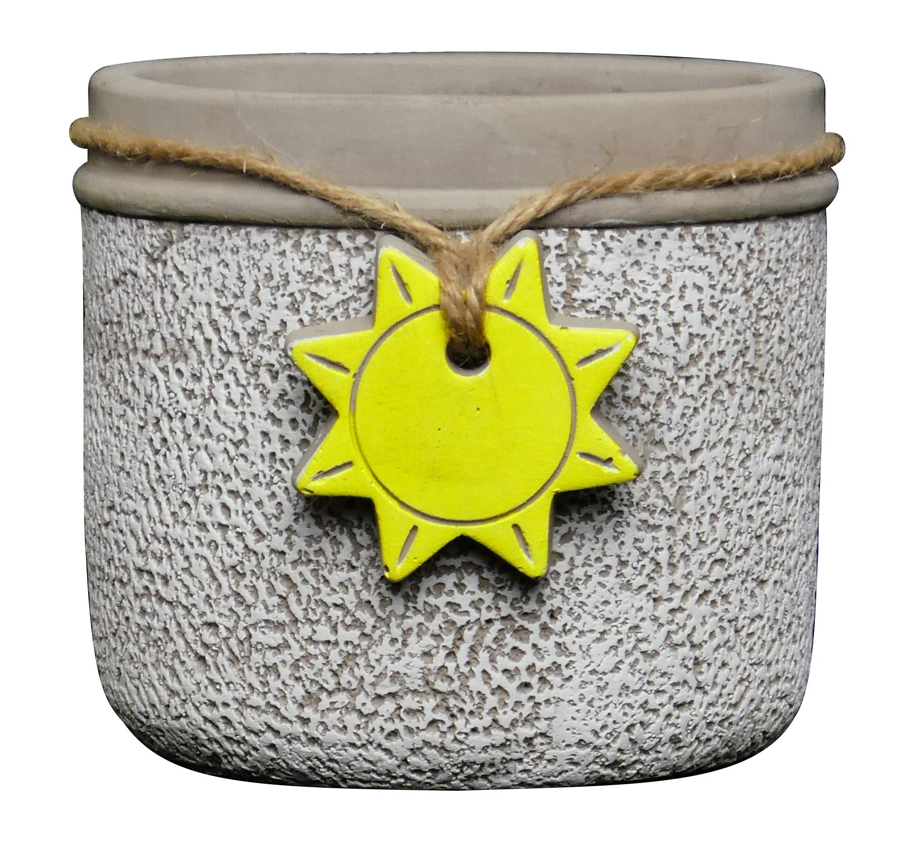 Classic Home and Garden 210054P-396 Sun Pot Planter, Small, Whitewash
