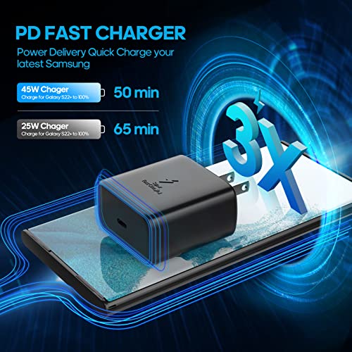 Samsung Super Fast Charger, 45W USB-C Super Fast Charging Wall Charger - PD GaN Power PPS Charger for Samsung Galaxy S23 S22 Ultra Plus S20 Note10 Tab S8 Ultra Plus S7 Fe S21 A53 A52 Z Fold Flip 3 5G