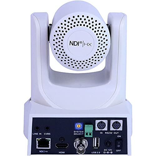 PTZOptics 30X-NDI Broadcast and Conference Camera (White) (PT30X-NDI-WH) + SuperJoy IP and Serial Controller - Starter Bundle