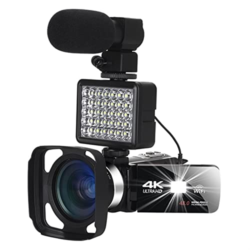 Camera 4K Video Camera 48MP 18X Digital Zoom Camera for Vlogging 10 Reflectors 3.0 Degrees Video Camera Digital Camera (Size : with 64G, Color : Blue)