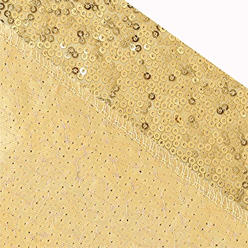 SquarePie Sequin Backdrop Curtain Not See Through Background for Wedding Party 6FT x 8FT Gold