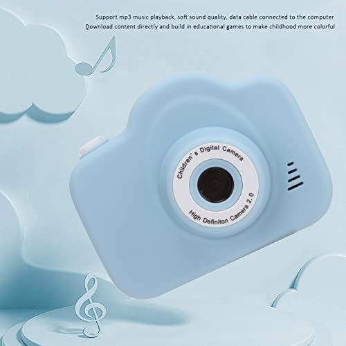 Shanrya Cartoon Child Camera, 200W Pixels Kids Camera One Key Video Recording Kids Gift for Kids(Sky Blue)