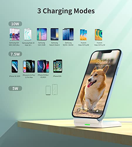 Wireless Charger, [2 Pack] 10W Max Fast Wireless Charging Stand Compatible with iPhone 14/13/12/12 Pro/11 Pro Max/SE 2020/XR/XS, Galaxy S22/S22 Ultra/S21/S20/S10 Plus(No AC Adapter)