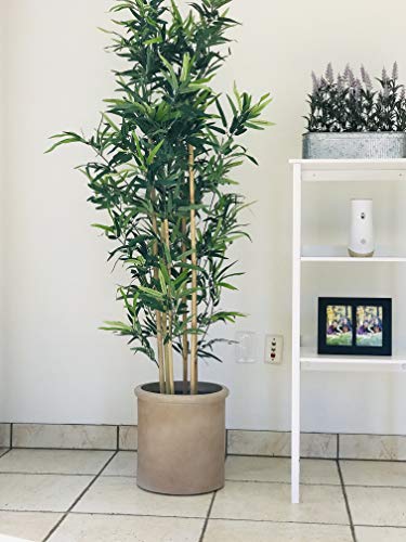 Kante Large Concrete Round Classic Planter for Outdoor, Desert Sand 13.8" x 13.8" x 13.8"